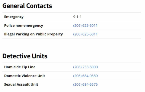 Seattle Police Non Emergency - Contact Information | Emerald City Journal